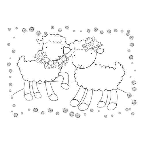Раскраска Открытка 2015 с овечкой распечатать или скачать