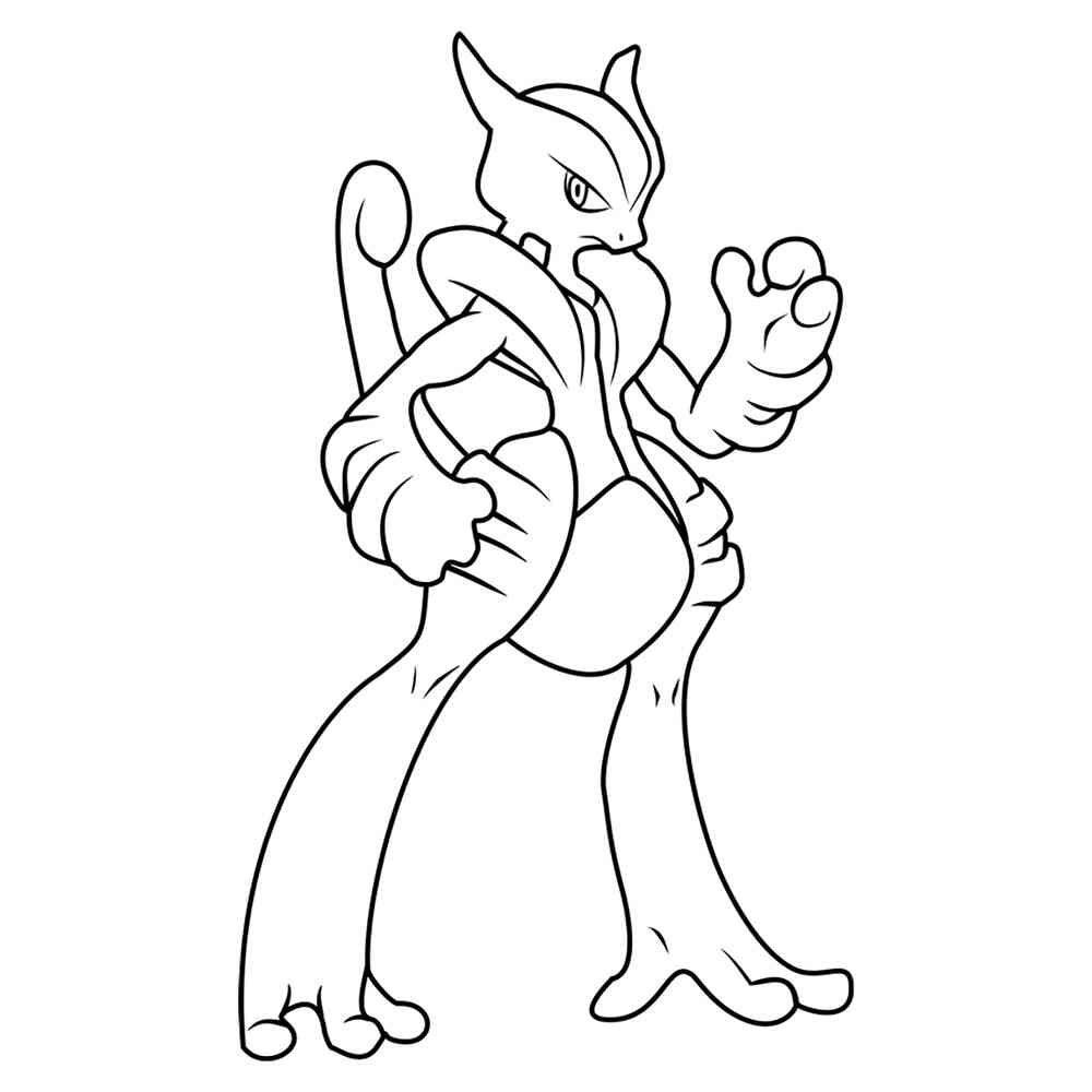 Раскраска Мега Мьюту X распечатать или скачать