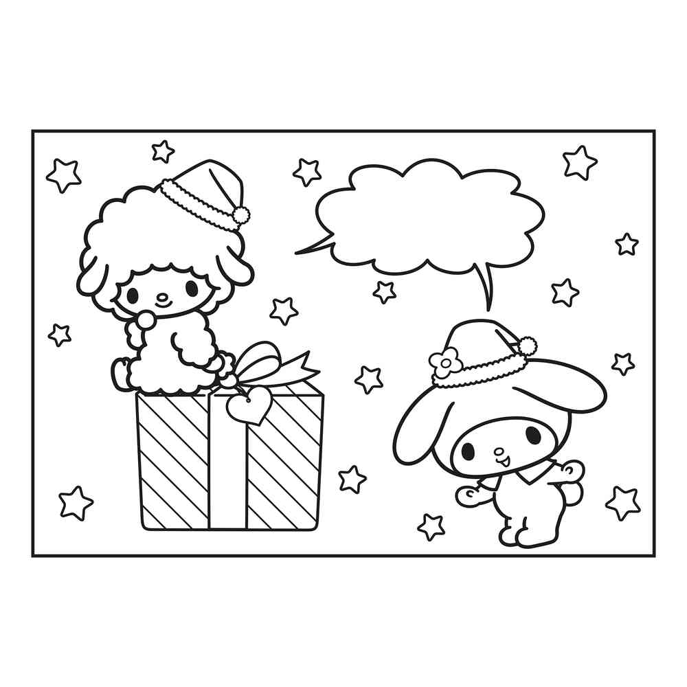 Раскраска Май Мелоди и Пиано Чан на Новый год распечатать или скачать