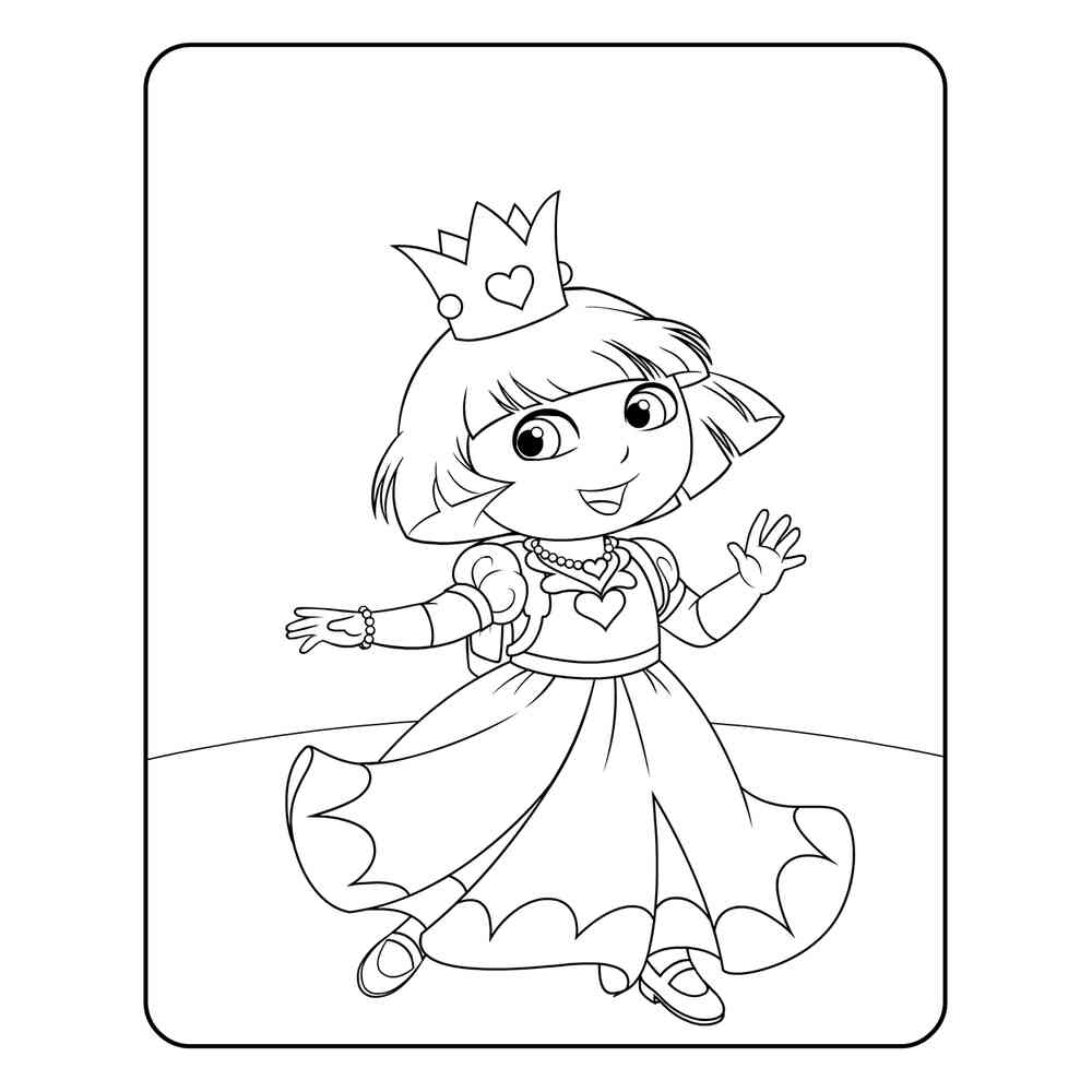 Раскраска Даша-королева распечатать или скачать