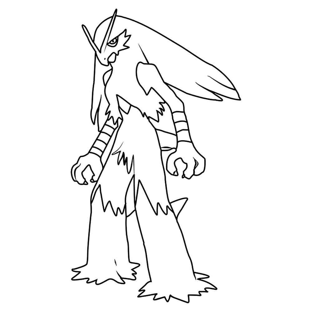 Раскраска Покемон Блейзикен #0257 распечатать или скачать