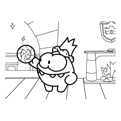 Раскраска Ам Ням с открытым ртом распечатать или скачать