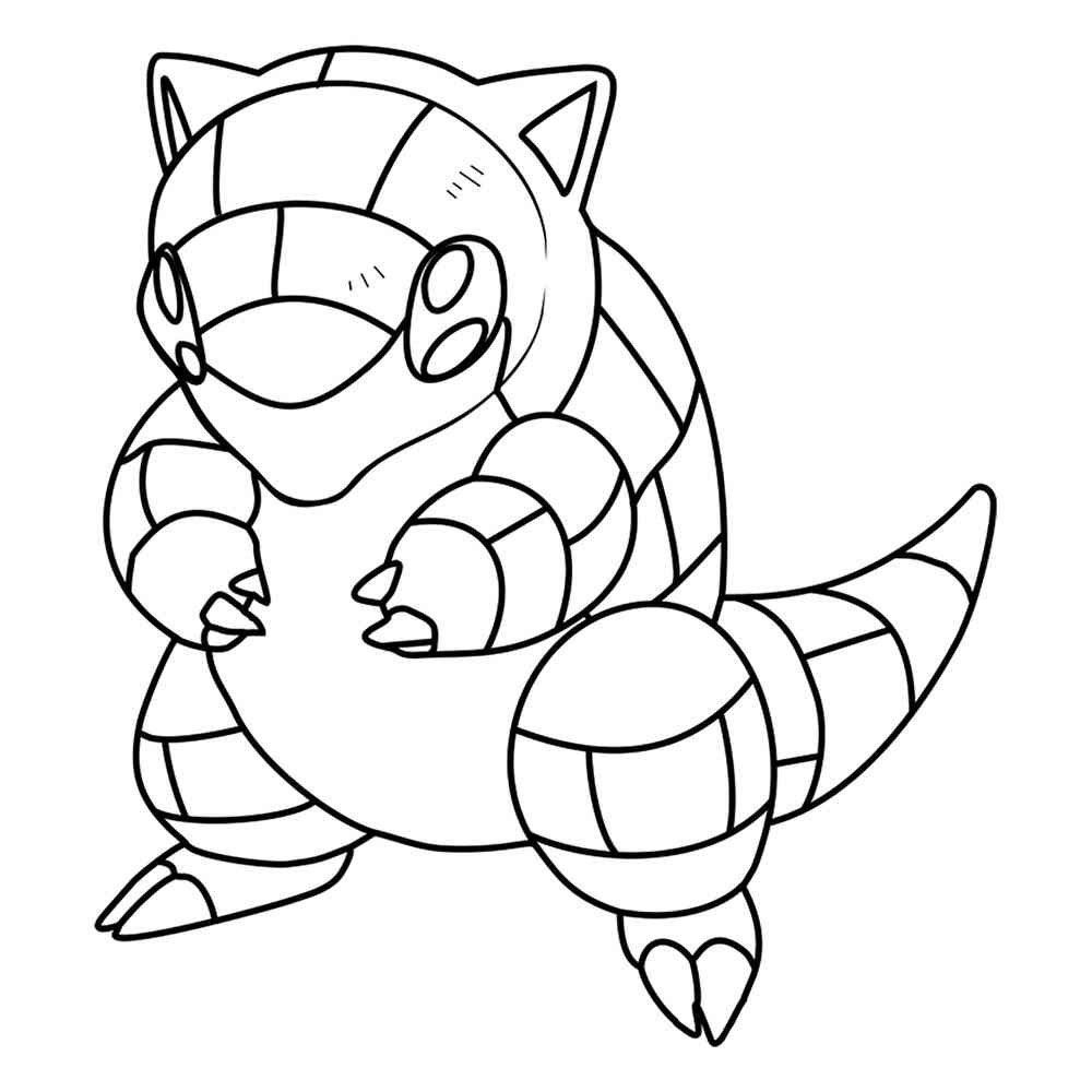 Раскраска Покемон Сэндшрю #0027 распечатать или скачать