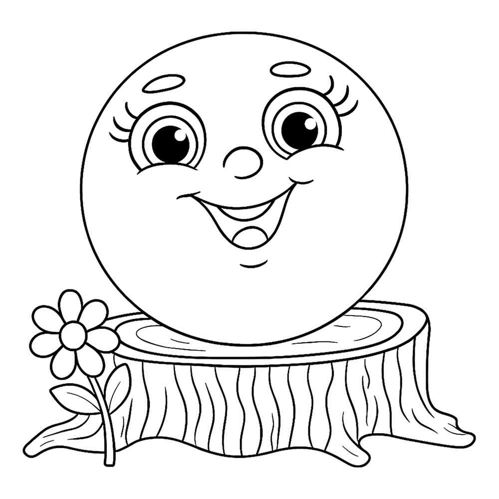 Раскраска Улыбчивый колобок | распечатать раскраски для детей