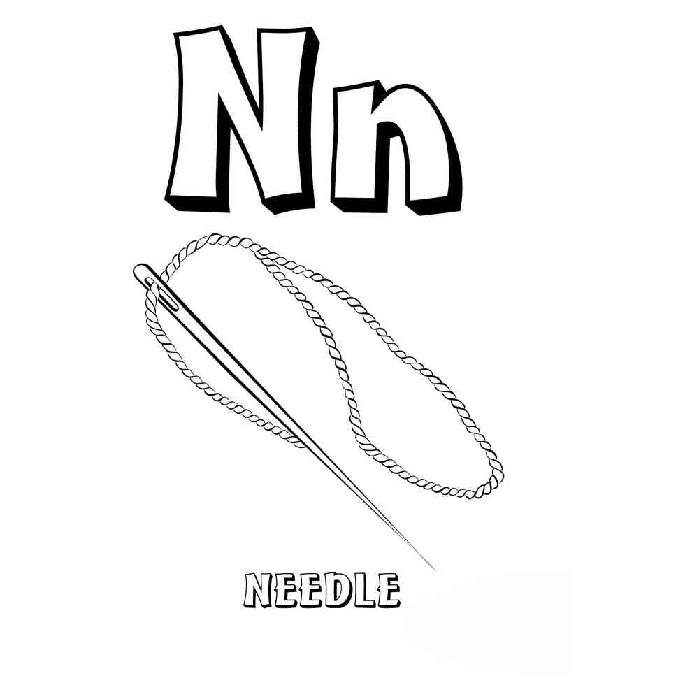 Раскраска Буква N английского алфавита распечатать или скачать