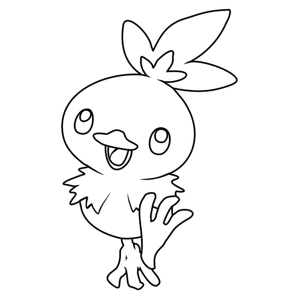 Раскраска Покемон Торчик #0255 распечатать или скачать