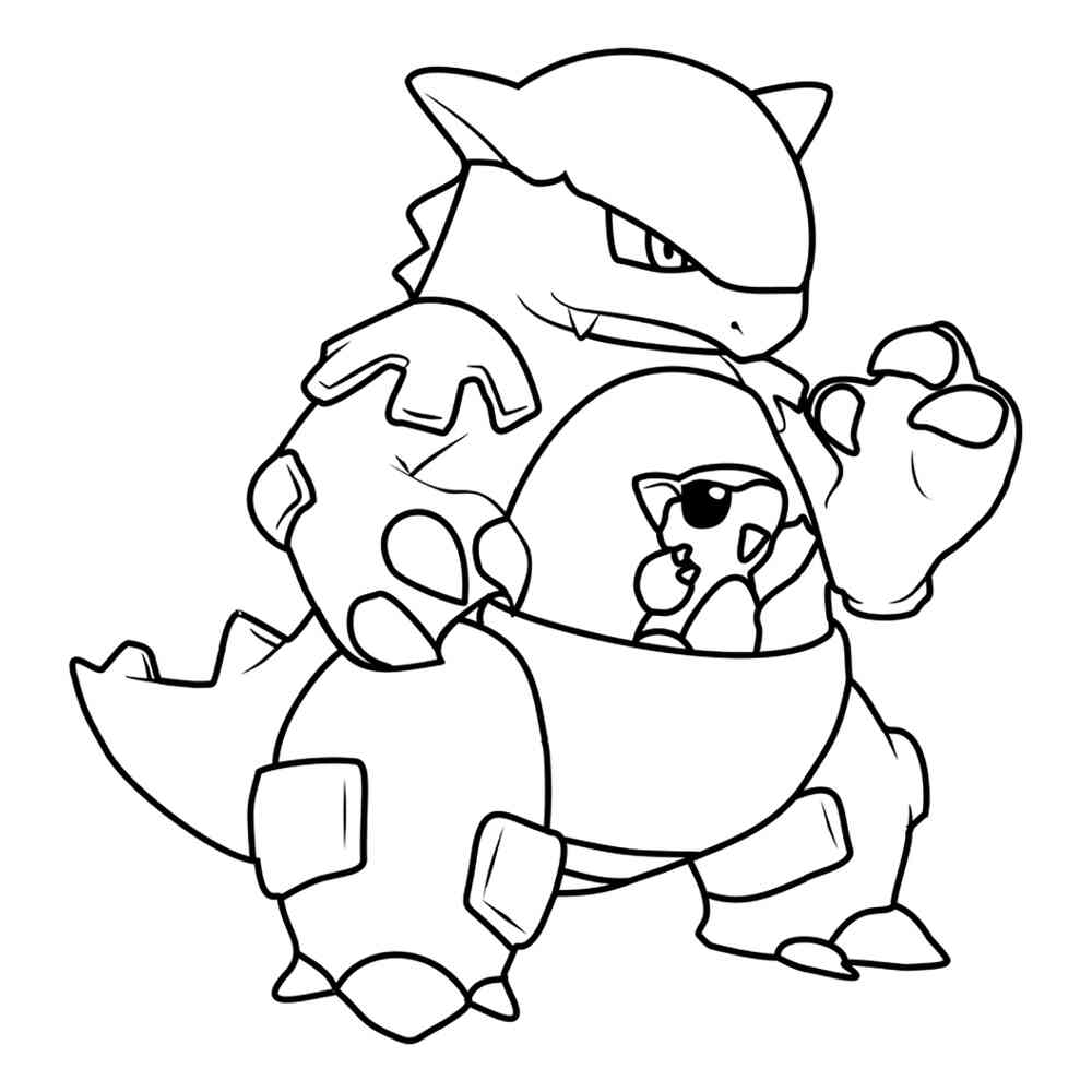 Раскраска Покемон Кангасхан #0115 распечатать или скачать