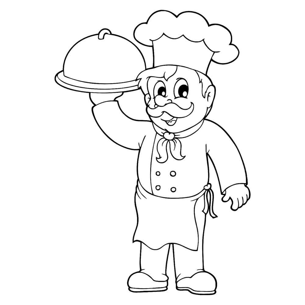 Раскраска Шеф-повар | распечатать раскраски для детей