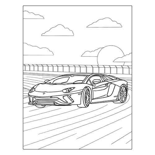 Раскраска Детализированный Ламборгини Aventador распечатать раскраски