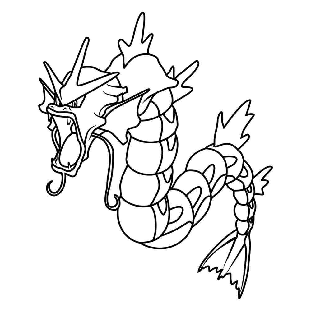 Раскраска Покемон Гаярадос #0130 распечатать или скачать