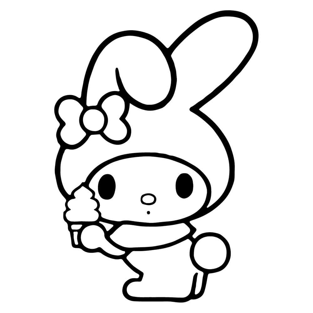 Раскраска Май Мелоди с мороженым распечатать или скачать