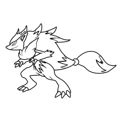 Раскраска Покемон Зоруа #0570 распечатать или скачать