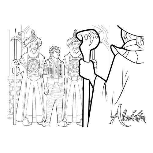 Раскраски Аладдин 2019