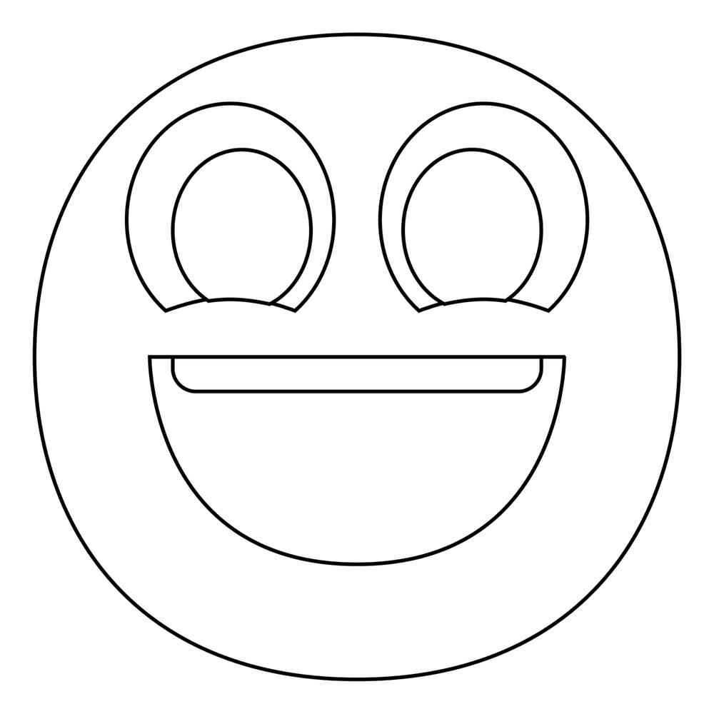 Раскраска Ухмыляющийся смайлик | распечатать раскраски для детей