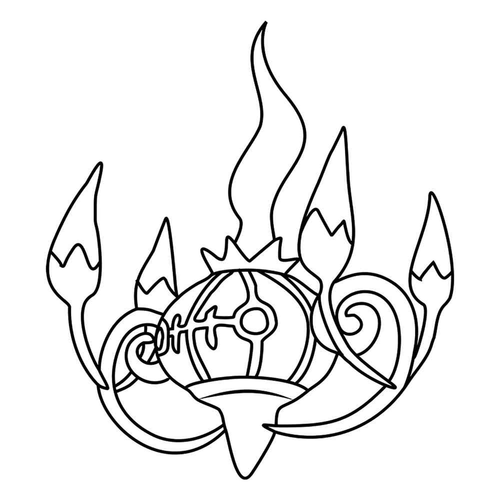 Раскраска Покемон Шанделюр #0609 распечатать или скачать