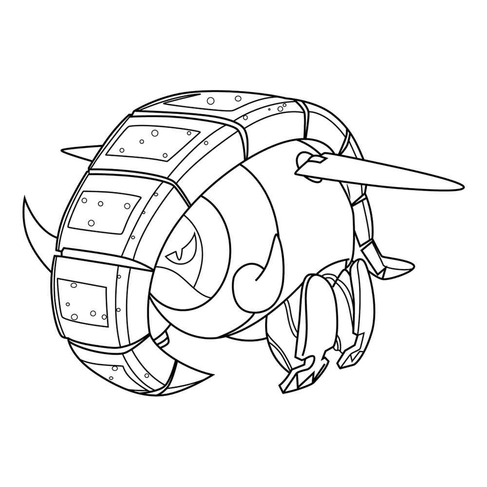 Раскраска Покемон Железный Топот #0990 распечатать или скачать