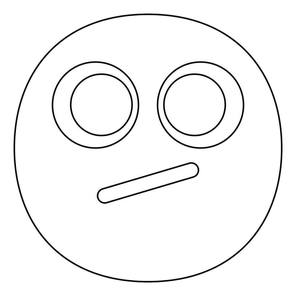 Раскраска Смайлик с раскосым ртом | распечатать раскраски для детей