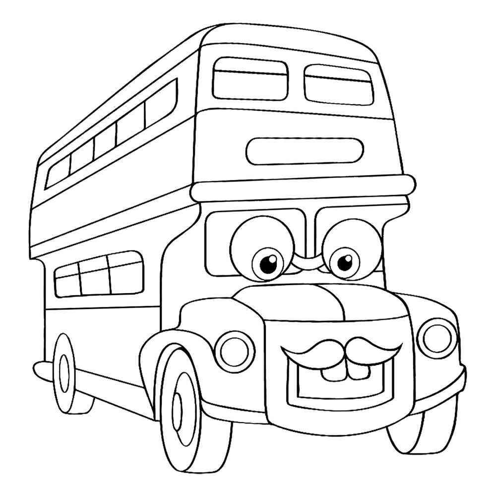 Раскраска Автобус с усами | распечатать раскраски для детей
