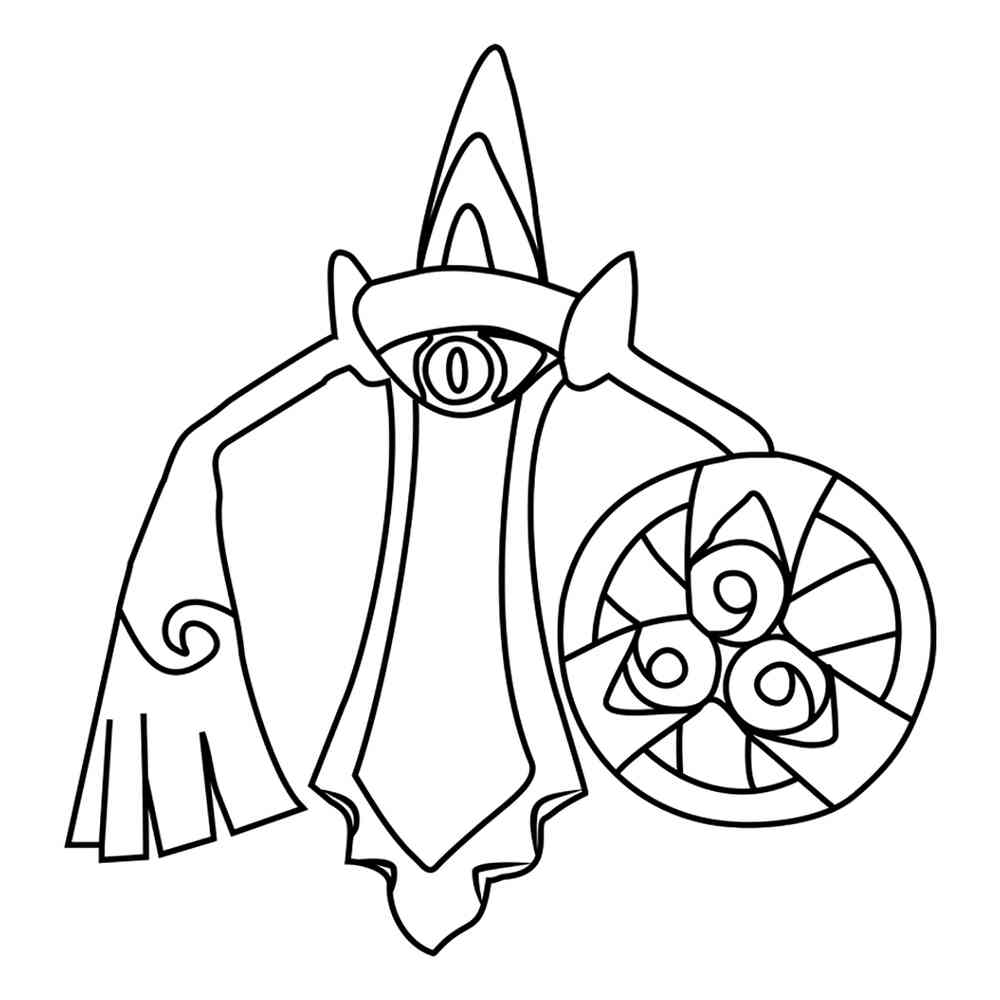 Раскраска Покемон Аегислэш #0681 распечатать или скачать