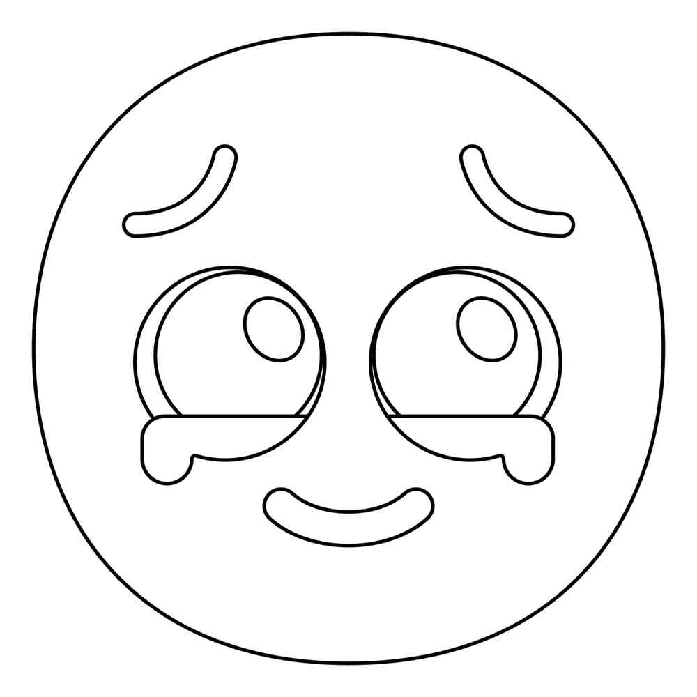 Раскраска Смайлик сдерживает слёзы | распечатать раскраски для детей