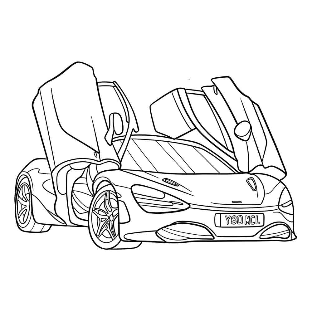 Раскраска Спортивный Макларен 720S | распечатать раскраски для детей