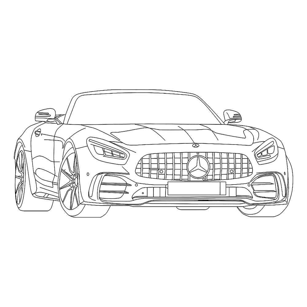 Раскраска Мерседес Бенц AMG GT R Roadster 2020 | распечатать раскраски ...