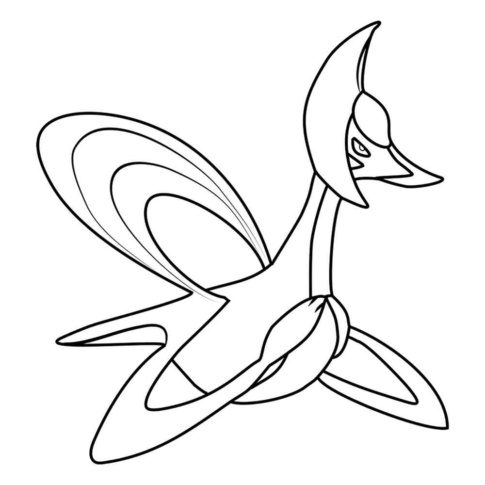 Раскраска Легендарный покемон Кресселия #0488 распечатать или скачать