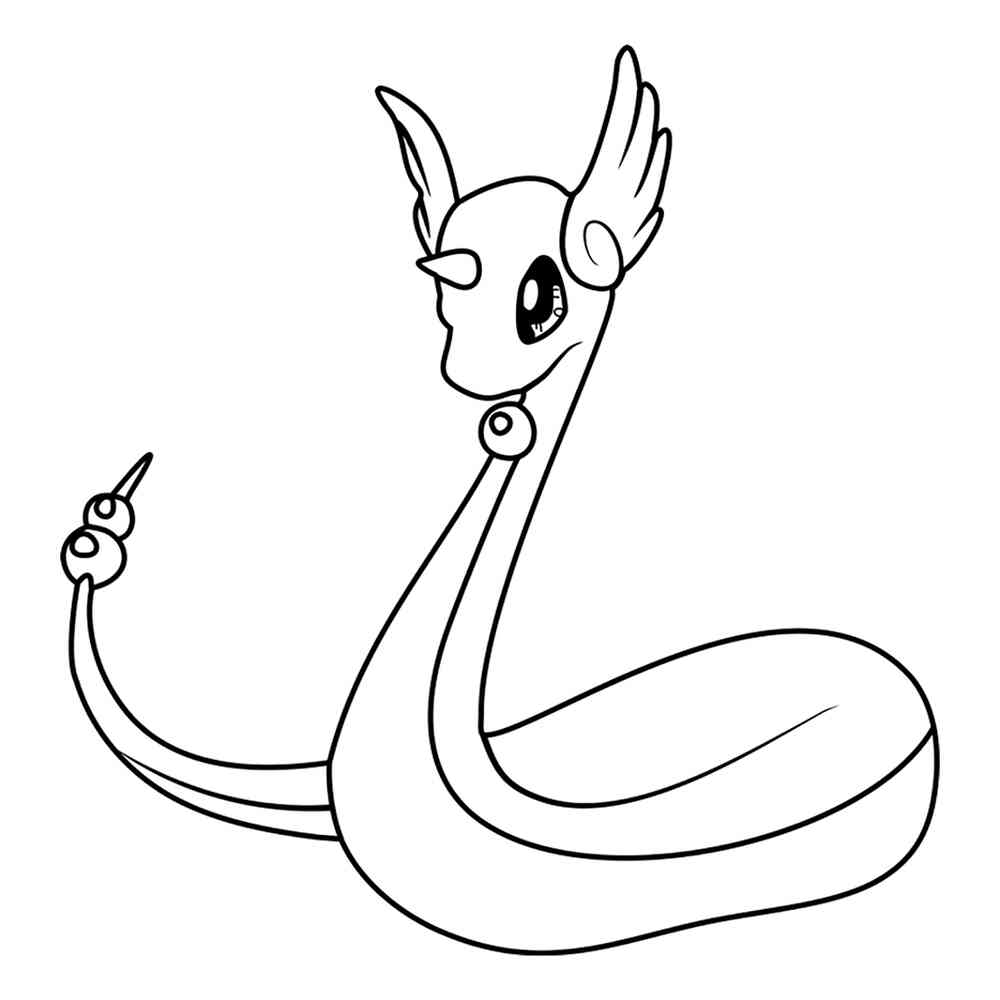 Раскраска Покемон Драгонэйр #0148 распечатать или скачать