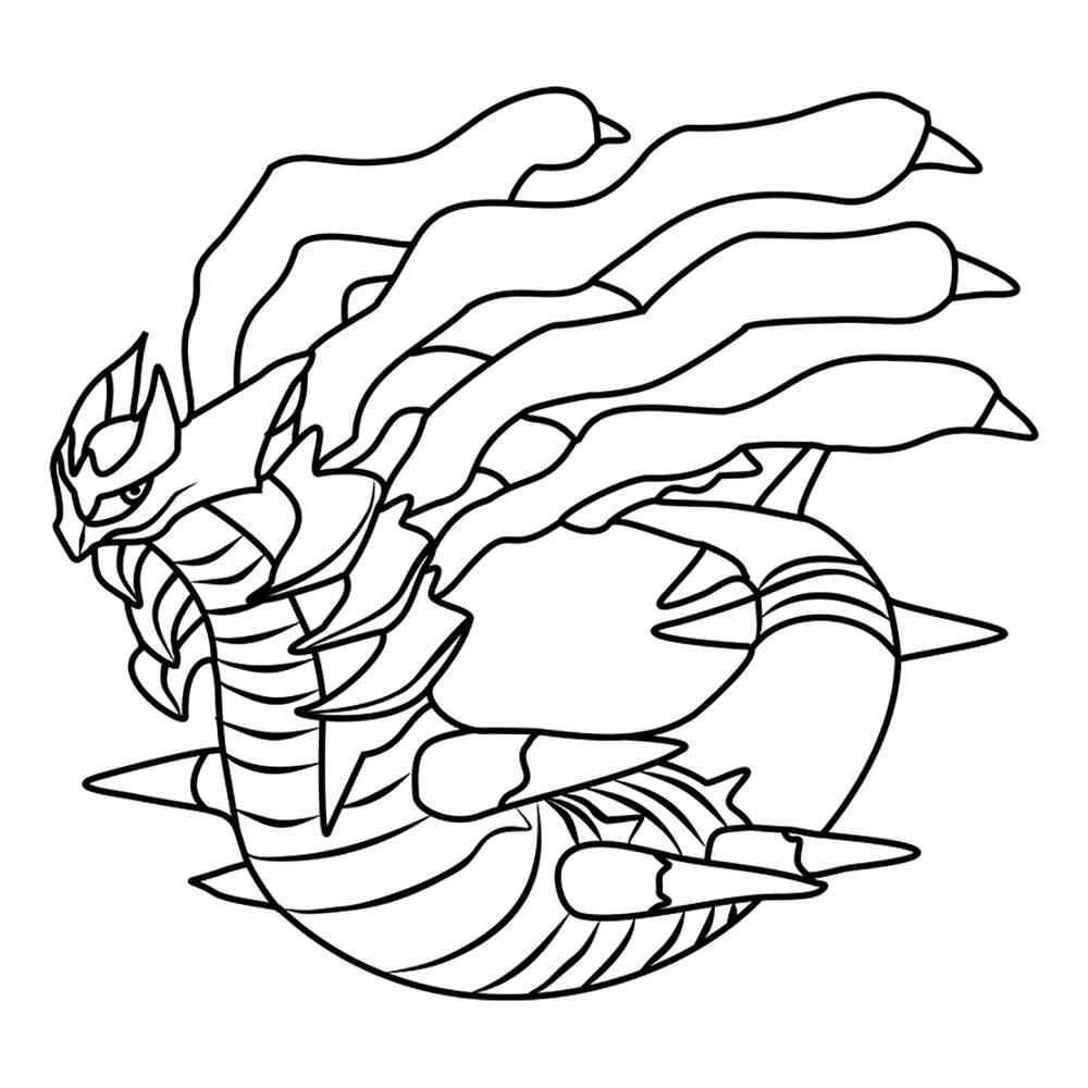 Раскраска Легендарный покемон Гиратина #0487 распечатать или скачать