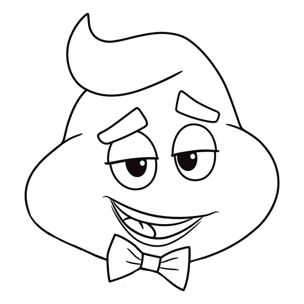 Раскраска Эмодзи какашки из Эмоджи фильм | распечатать раскраски для детей