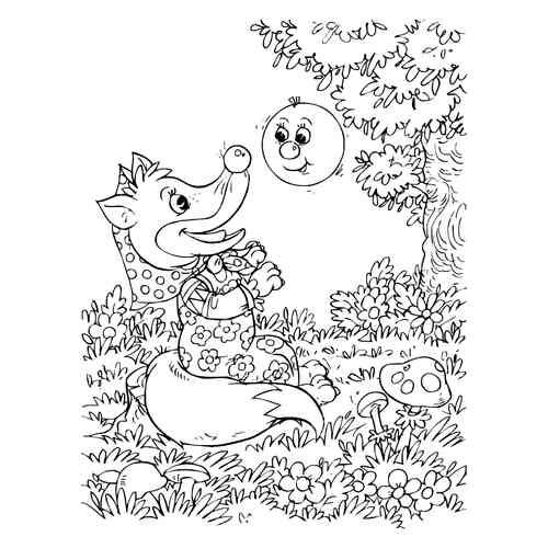 Раскраски из сказки Колобок — скачать или распечатать