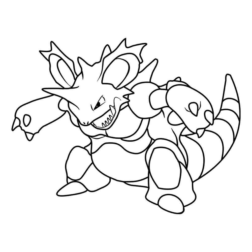 Раскраска Покемон Нидокинг #0034 распечатать или скачать