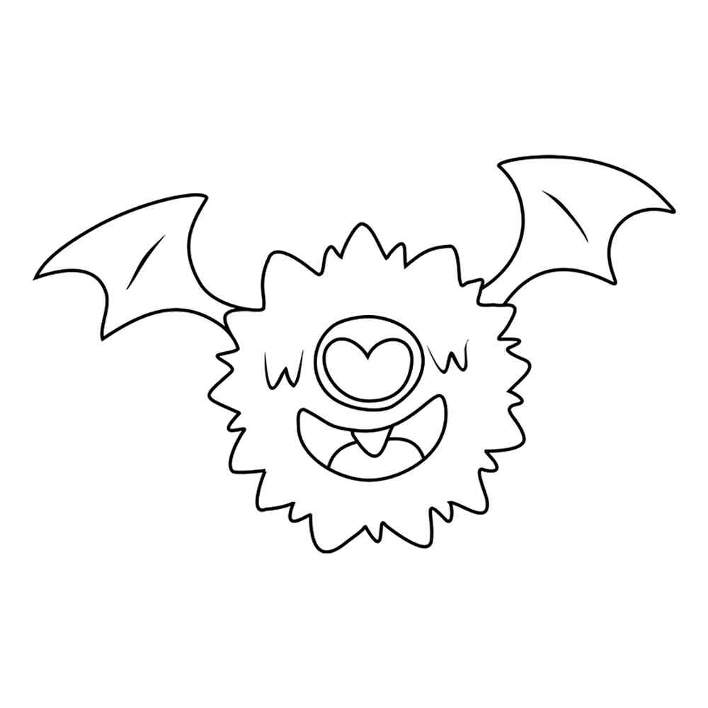 Раскраска Покемон Вубат #0527 распечатать или скачать