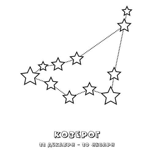 Раскраска Созвездие Овен распечатать или скачать