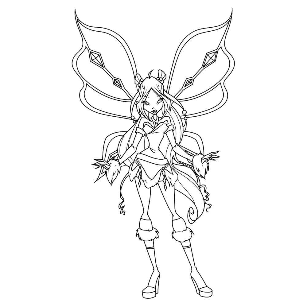 Раскраска Винкс Флора Лавикс распечатать или скачать