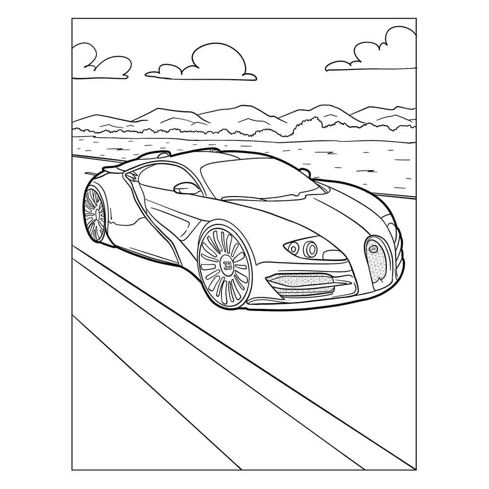 Раскраска Бугатти EB Concept | распечатать раскраски для детей