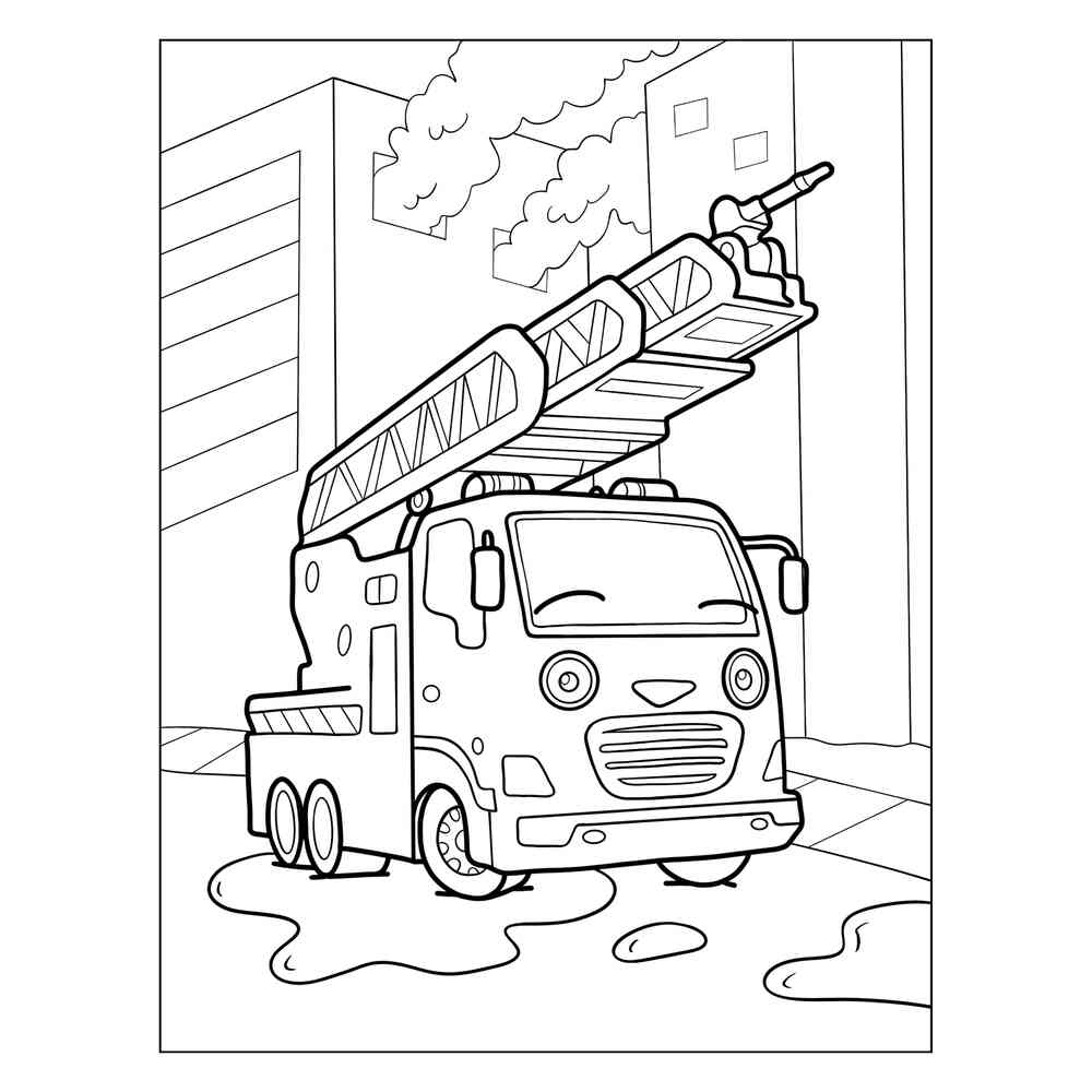 Раскраска Пожарная машина Фрэнк | распечатать раскраски для детей