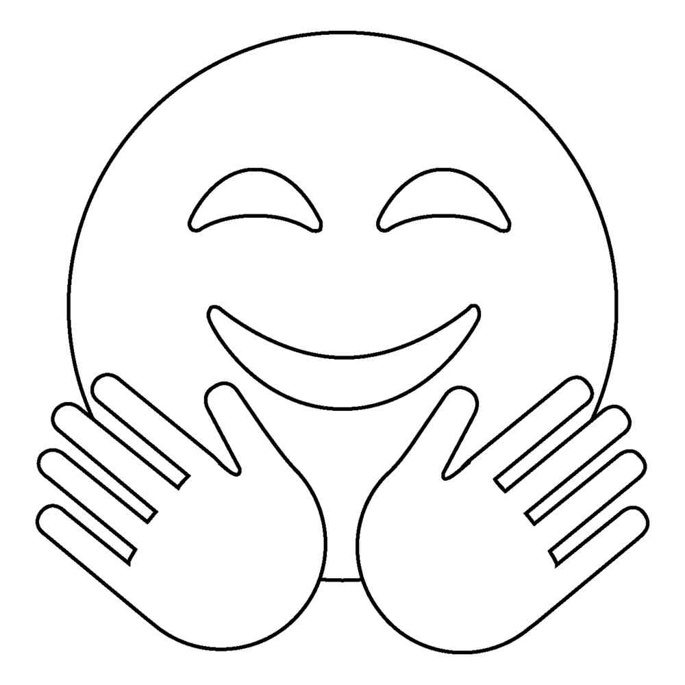 Раскраска Смайлик с объятиями | распечатать раскраски для детей