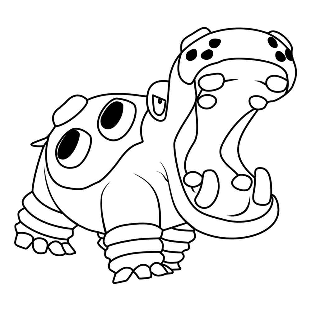 Раскраска Покемон Хиппоудон #0450 распечатать или скачать