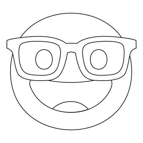 Раскраска Улыбающийся прищуренный смайлик | распечатать раскраски для детей