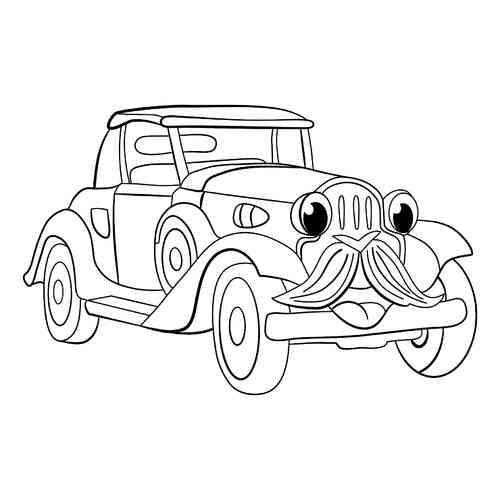 Раскраска Старенький автомобиль | распечатать раскраски для детей