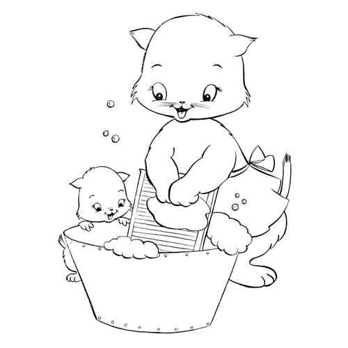 Раскраски кота, кошки, котят