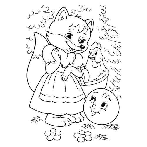 Раскраски из сказки Колобок — скачать или распечатать