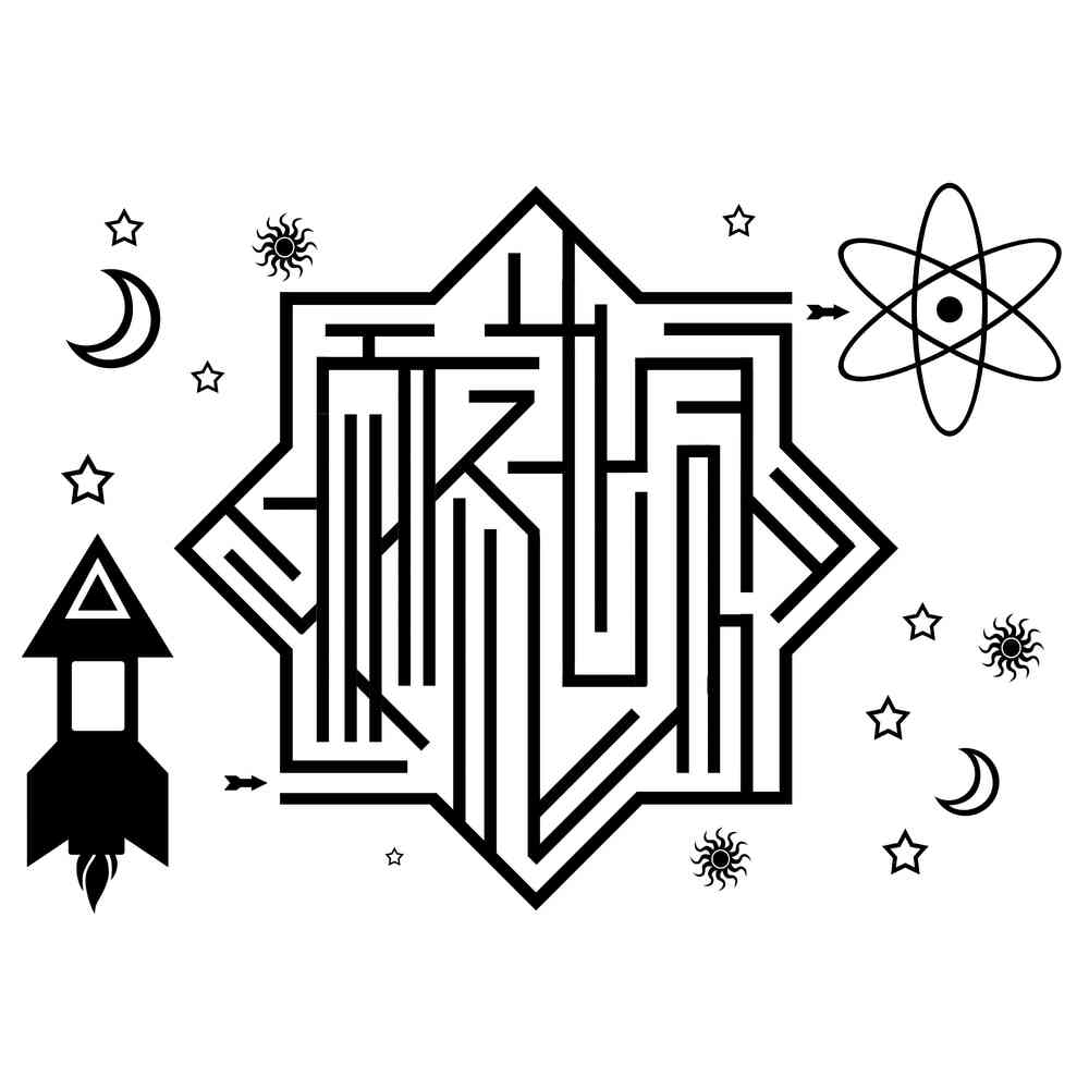 Лабиринт для детей «Космический корабль» | распечатать