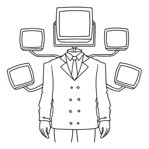 Раскраски ТВ Мен и ТВ Вумен | распечатать раскраску из сериала Скибиди ...