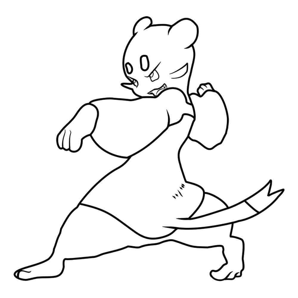 Раскраска Покемон Меньфу #0619 распечатать или скачать