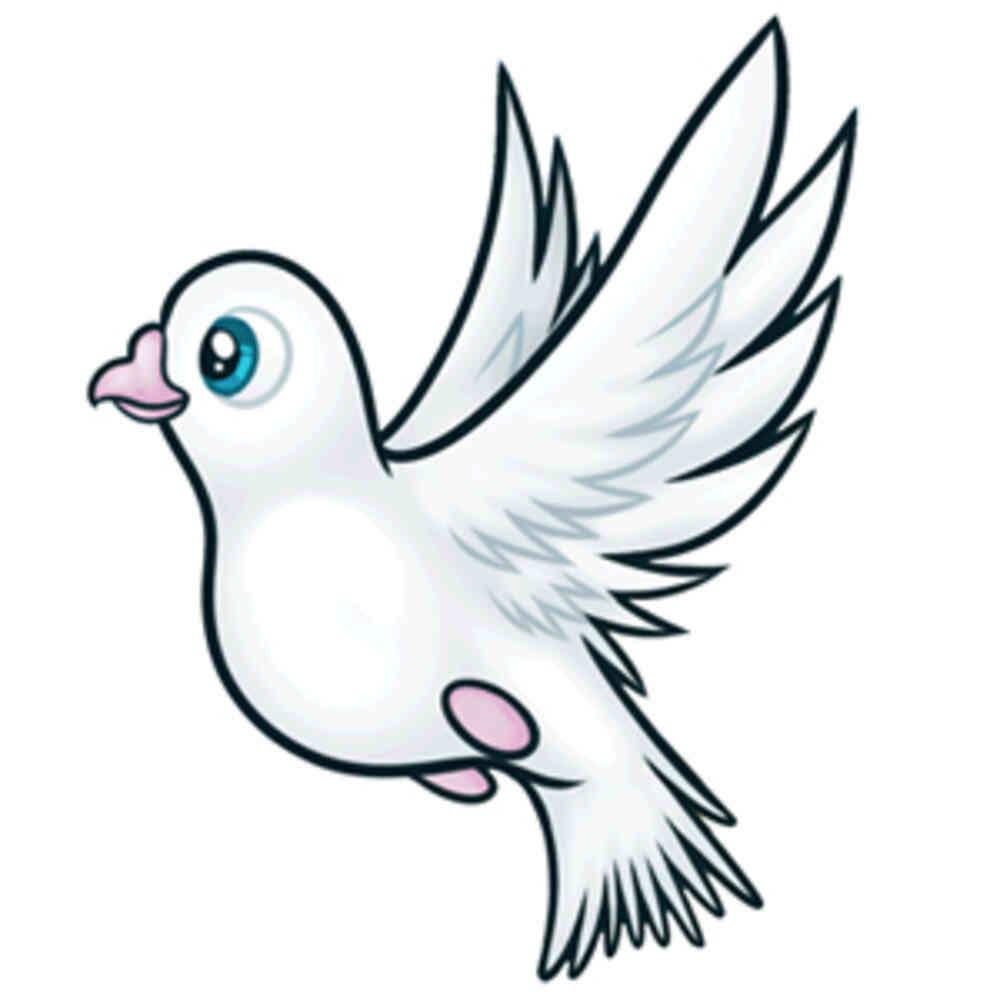 Как нарисовать белого летящего голубя ребенку