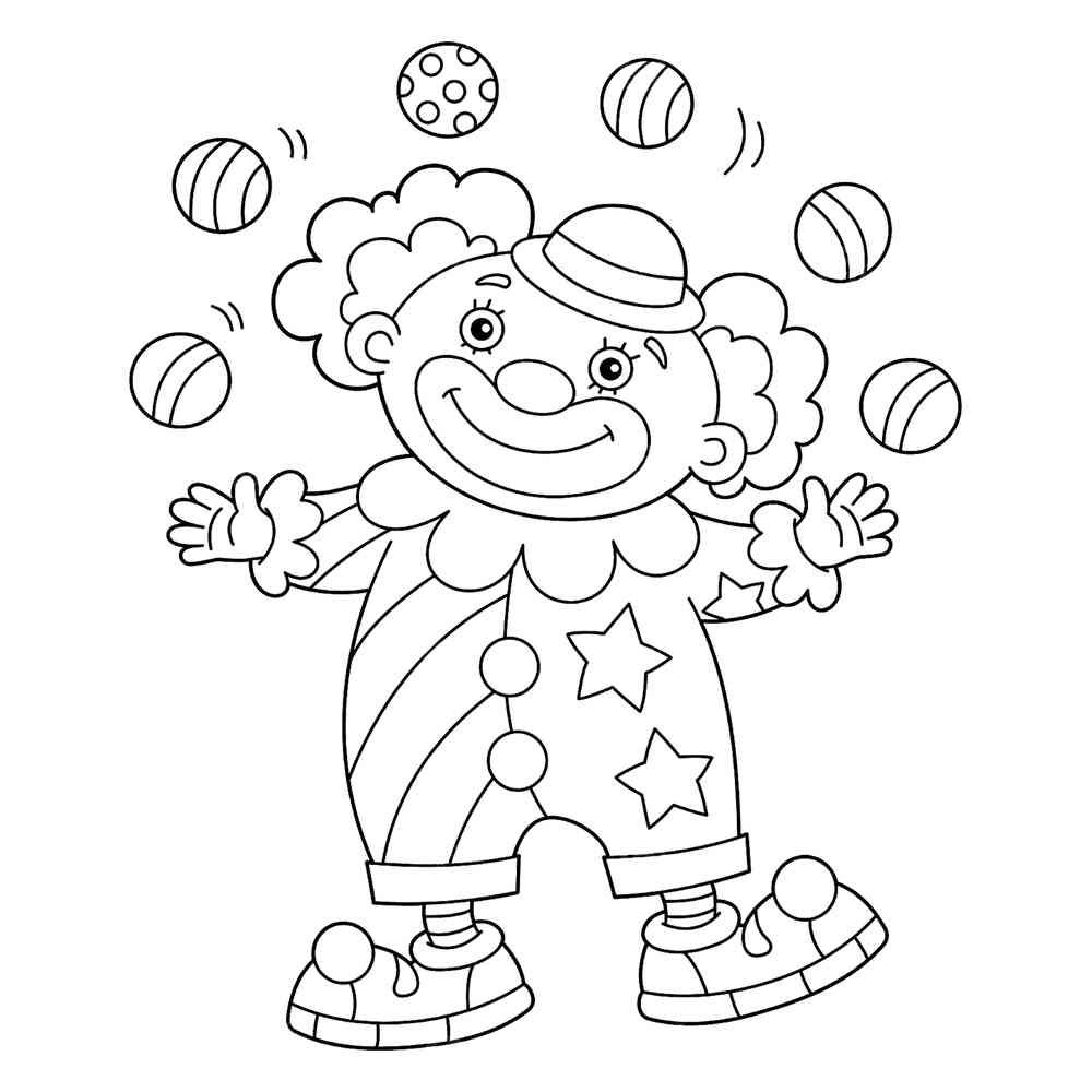 Раскраска Клоун | распечатать раскраски для детей
